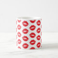 Red Lips, Red Lipstick, Kiss, Pattern Of Lips Coffee Mug | Zazzle