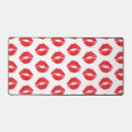 Red Lips, Red Lipstick, Kiss, Pattern Of Lips Desk Mat | Zazzle