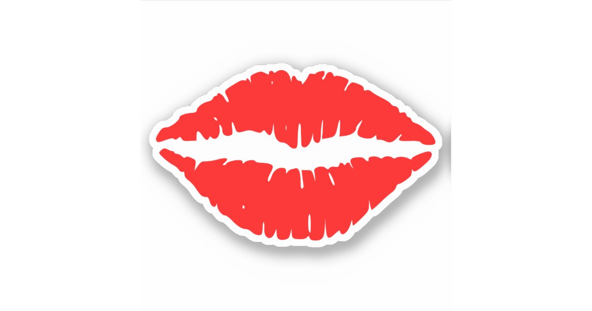 Red lips sticker | Zazzle