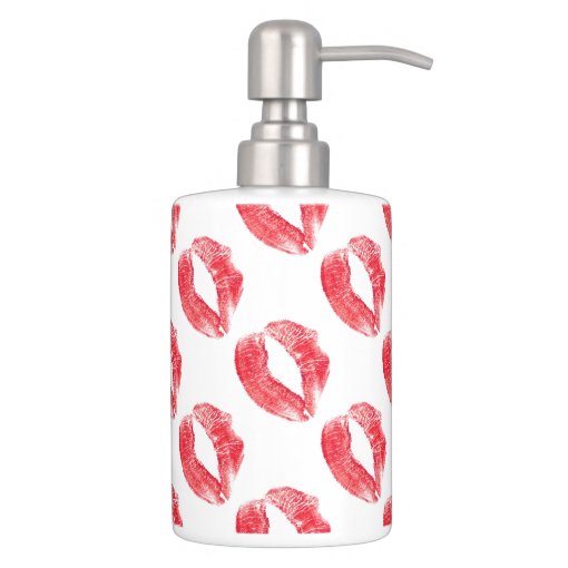 Red Lips Toothbrush Holder and Soap Dispenser Set | Zazzle