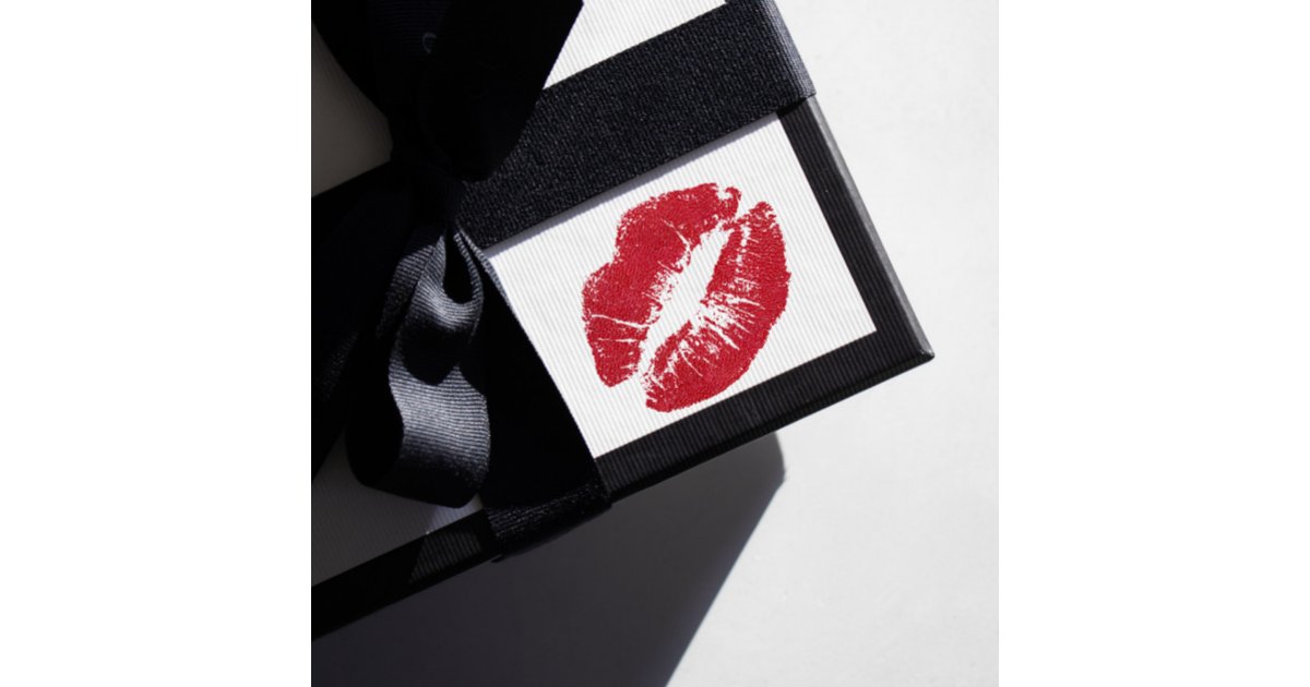 Red Lipstick Kiss Lips Valentine’s Day Custom Cut Sticker | Zazzle
