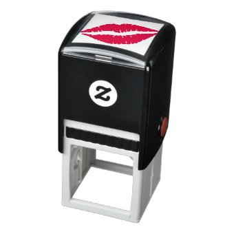 Red Lipstick kiss Self-inking Stamp | Zazzle