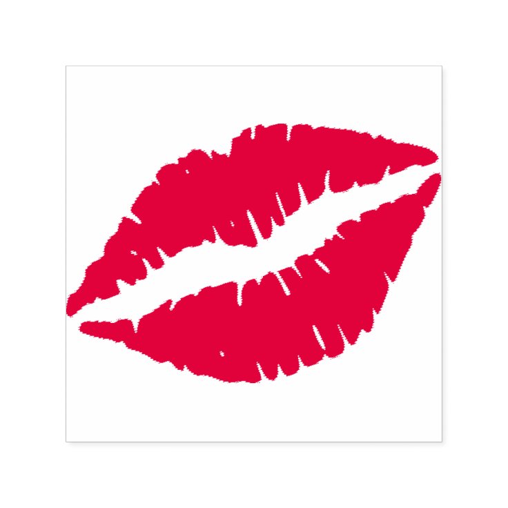 Red Lipstick kiss Self-inking Stamp | Zazzle