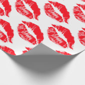 Red Lipstick Kisses Wrapping Paper | Zazzle