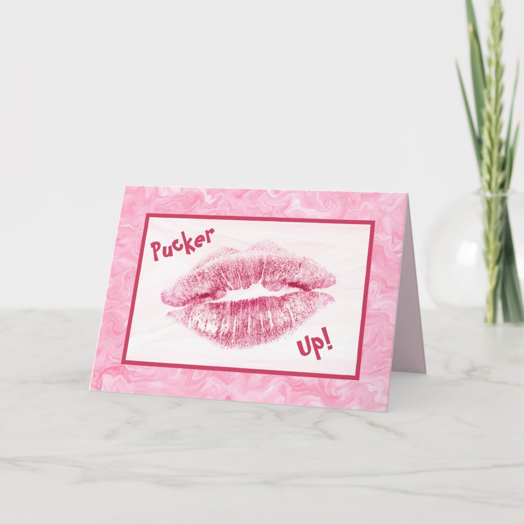 Red Lipstick - Pucker Up! Card | Zazzle