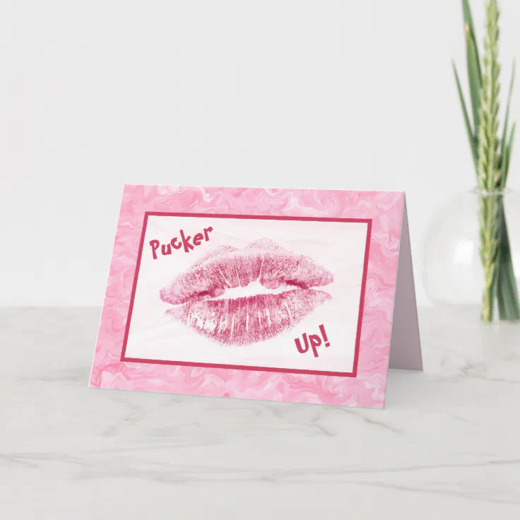 Red Lipstick - Pucker Up! Card | Zazzle