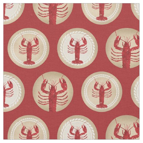 Lobster Print Fabric | Zazzle