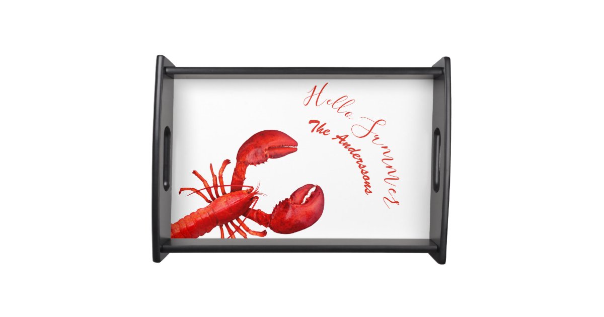 Red lobster white crawfish boil party serving tray | Zazzle