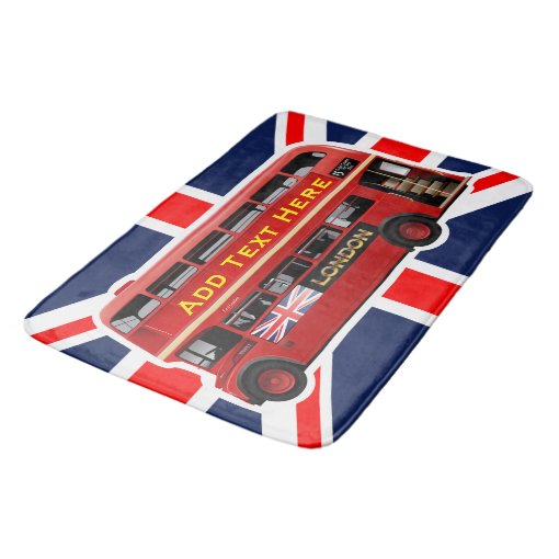 Red London Bus Themed Bathroom Mat | Zazzle