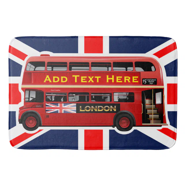 Red London Bus Themed Bathroom Mat | Zazzle
