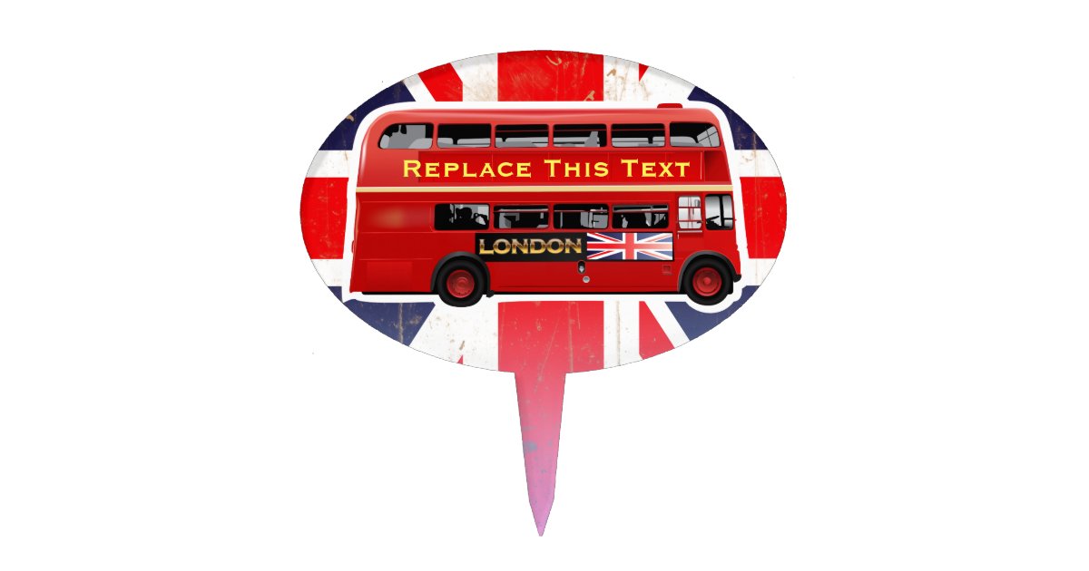 Red London Bus Themed Cake Topper | Zazzle