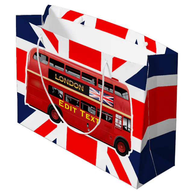 Red London Double Decker Bus Large Gift Bag | Zazzle