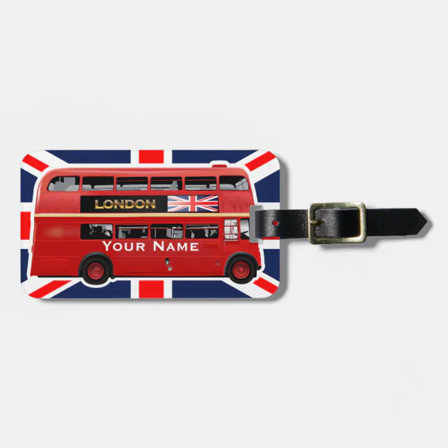 Red London Double Decker Bus Luggage Tag | Zazzle