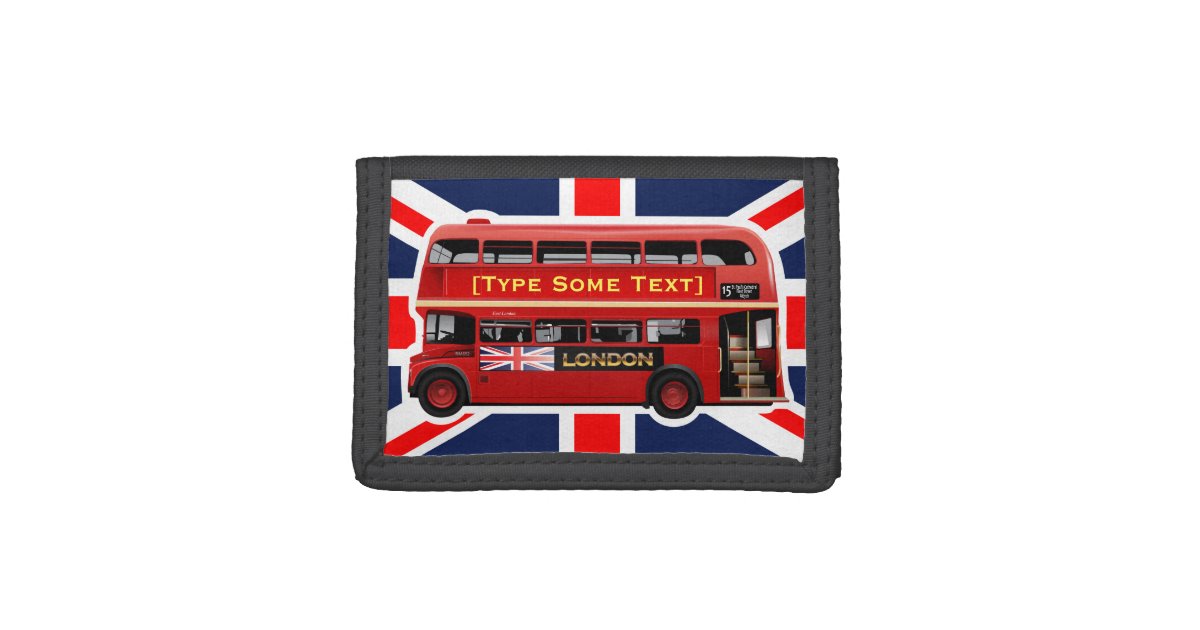 Red London Double Decker Bus Trifold Wallet | Zazzle