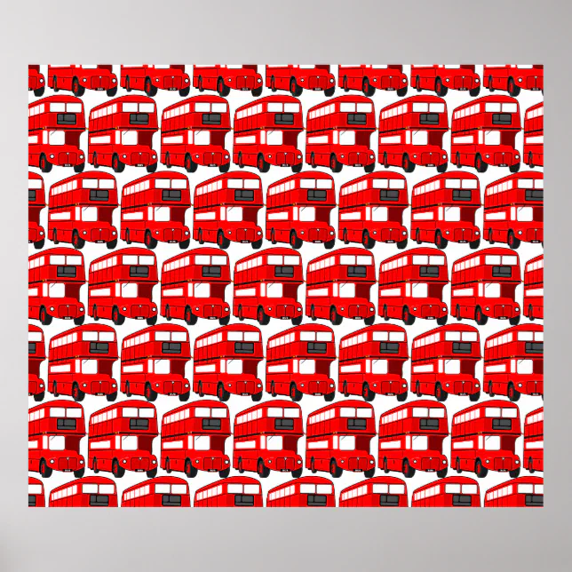 Red London Double Decker Bus Wallpaper Poster | Zazzle