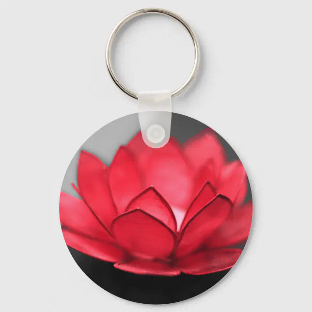 Red Lotus Keychain | Zazzle
