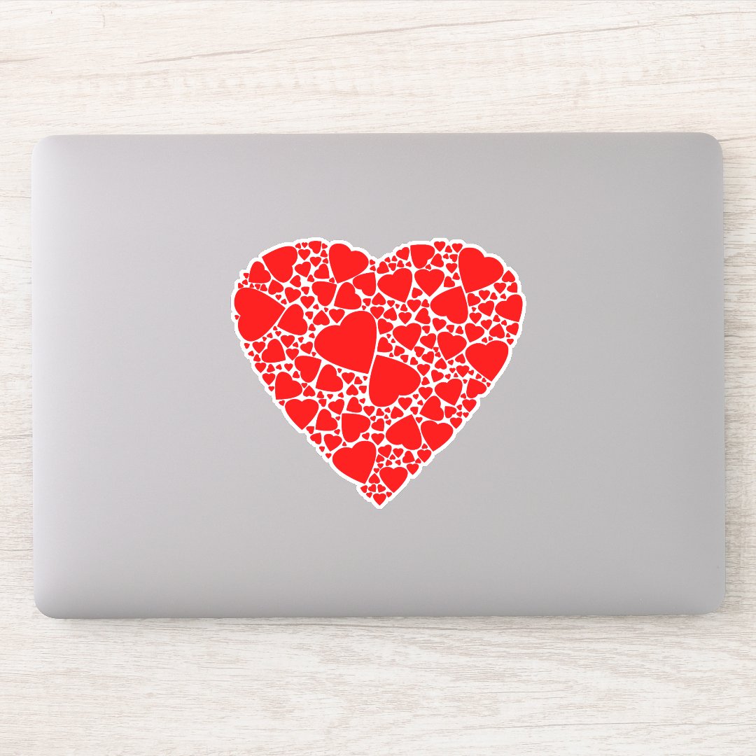 Red Love Heart Sticker | Zazzle