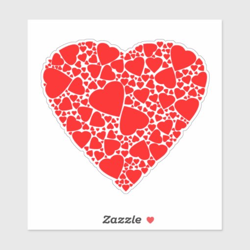 Red Love Heart Sticker | Zazzle