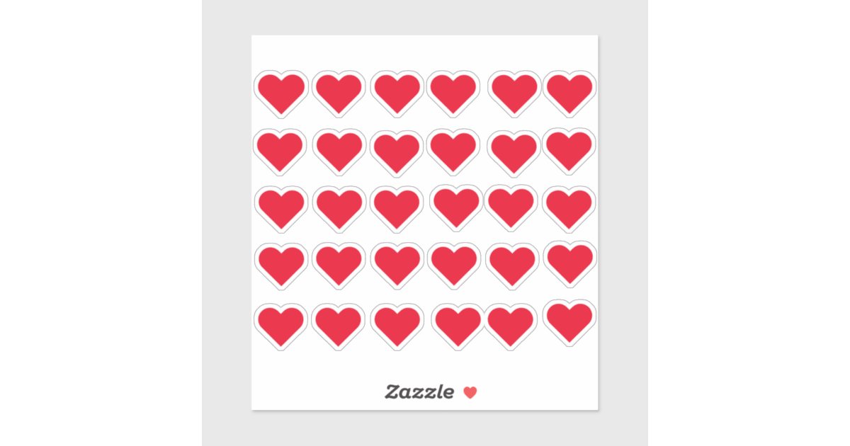 Red Love Hearts Sticker | Zazzle
