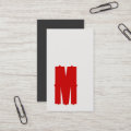 Red M Retro Typography Business Card | Zazzle
