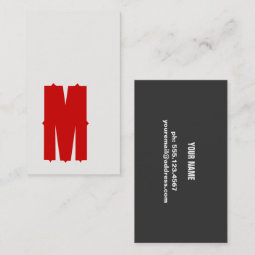 Red M Retro Typography Business Card | Zazzle