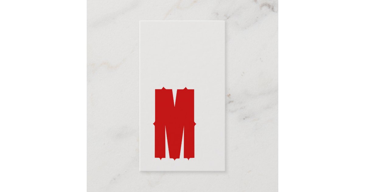 Red M Retro Typography Business Card | Zazzle