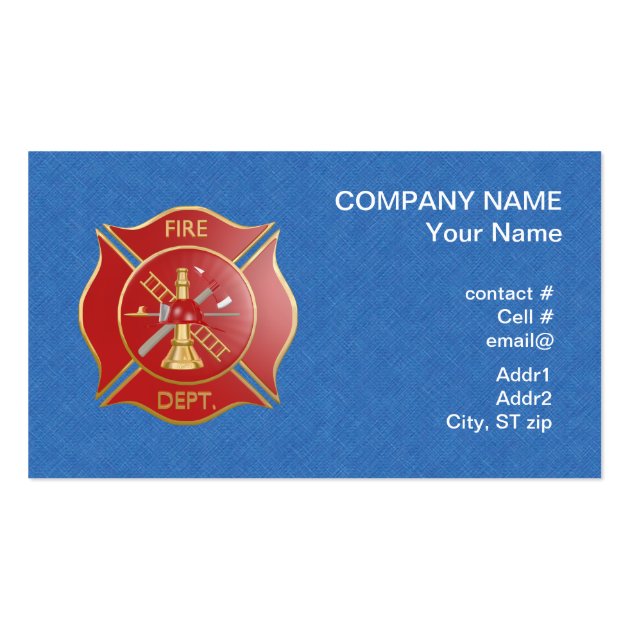 Red maltese firefighting cross business card templates