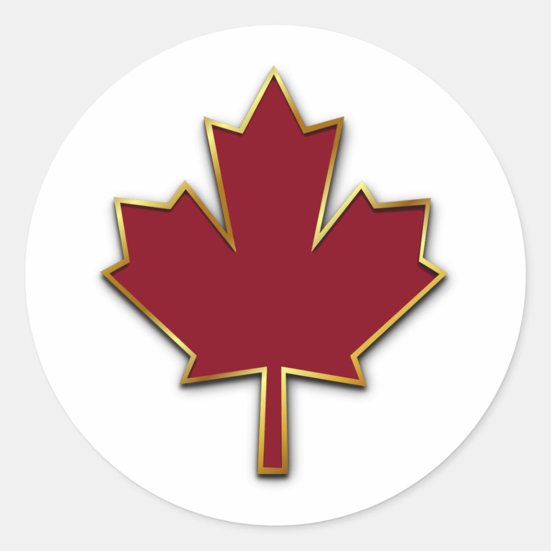 Red Maple Leaf Classic Round Sticker | Zazzle