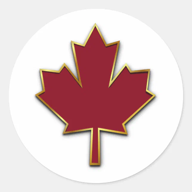 Red Maple Leaf Classic Round Sticker | Zazzle