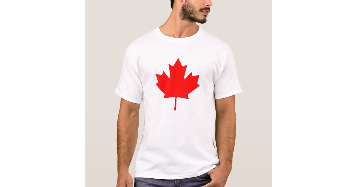 Red maple leaf from Flag of Canada T-Shirt | Zazzle