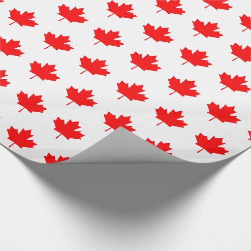 Red Maple Leaf Pattern Wrapping Paper | Zazzle