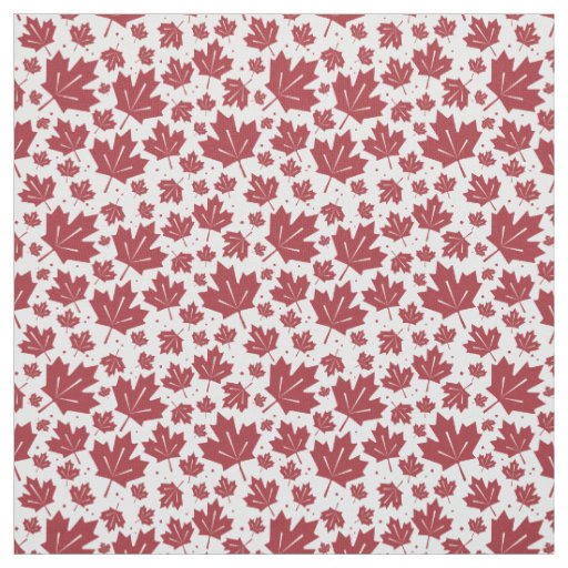 Red Maple Leaves Pattern Fabric | Zazzle