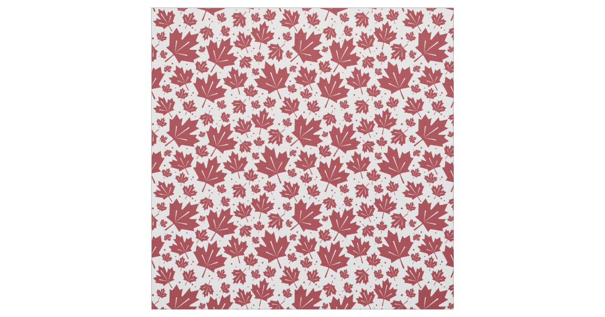 Red Maple Leaves Pattern Fabric | Zazzle