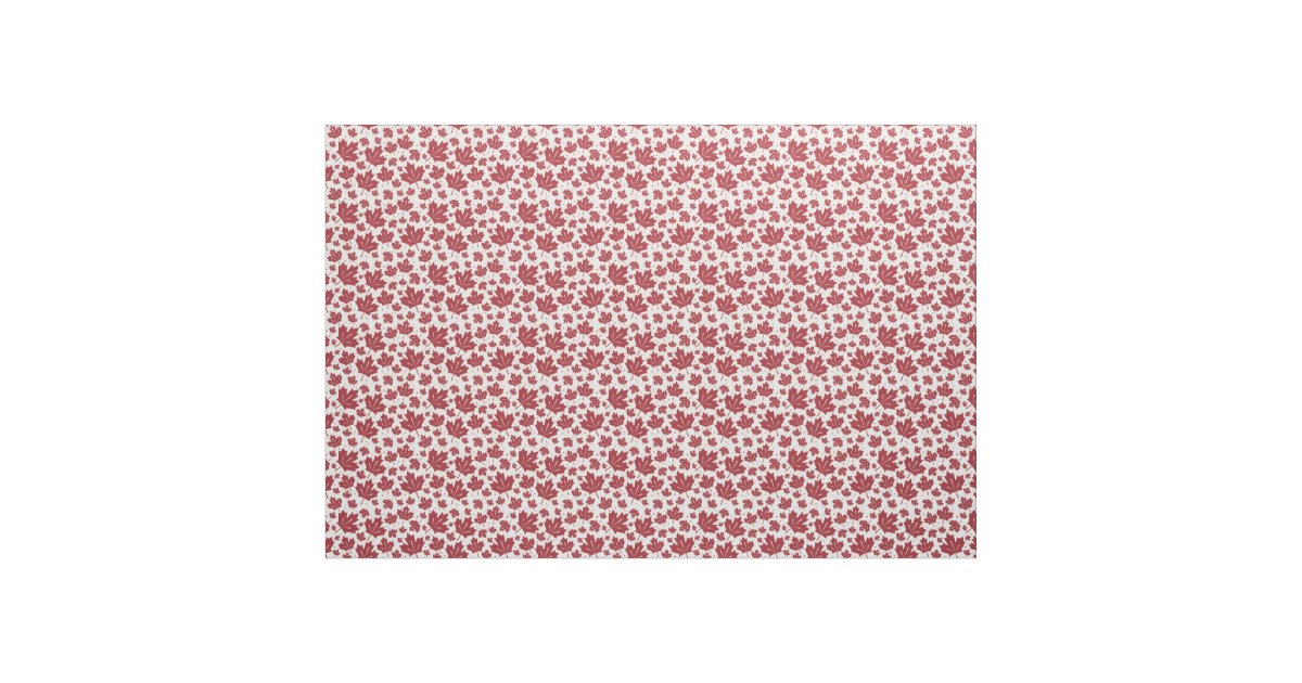Red Maple Leaves Pattern Fabric | Zazzle