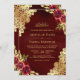Red Maroon Floral Gold Lace QR Code Muslim Wedding Invitation | Zazzle