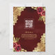 Red Maroon Floral Gold Lace QR Code Muslim Wedding Invitation | Zazzle