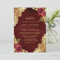 Red Maroon Floral Gold Lace QR Code Muslim Wedding Invitation | Zazzle