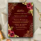 Red Maroon Floral Gold Lace QR Code Muslim Wedding Invitation | Zazzle