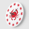 Red Maryland Crab Beach House Bedroom Bathroom Large Clock | Zazzle