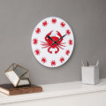 Red Maryland Crab Beach House Bedroom Bathroom Large Clock | Zazzle