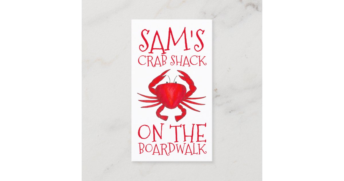 Red Maryland Crab Shack Crabs Beach Food Ocean Business Card | Zazzle