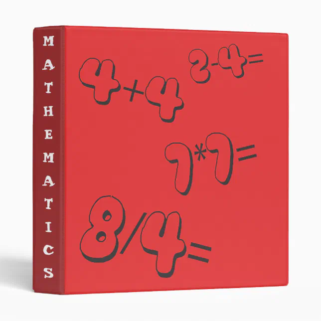 Red Math Avery Binder | Zazzle