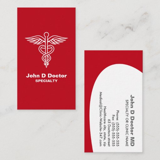 Red medical doctor or healthcare business card | Zazzle