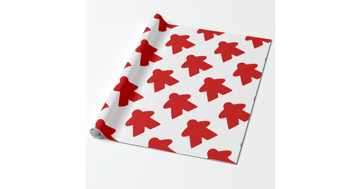 Red Meeple Board Game Piece Wrapping Paper | Zazzle