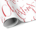 Red Merry Christmas Calligraphy Holiday Wrapping Paper | Zazzle