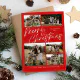 Red Merry Christmas Calligraphy Script 5 Photo Holiday Card | Zazzle