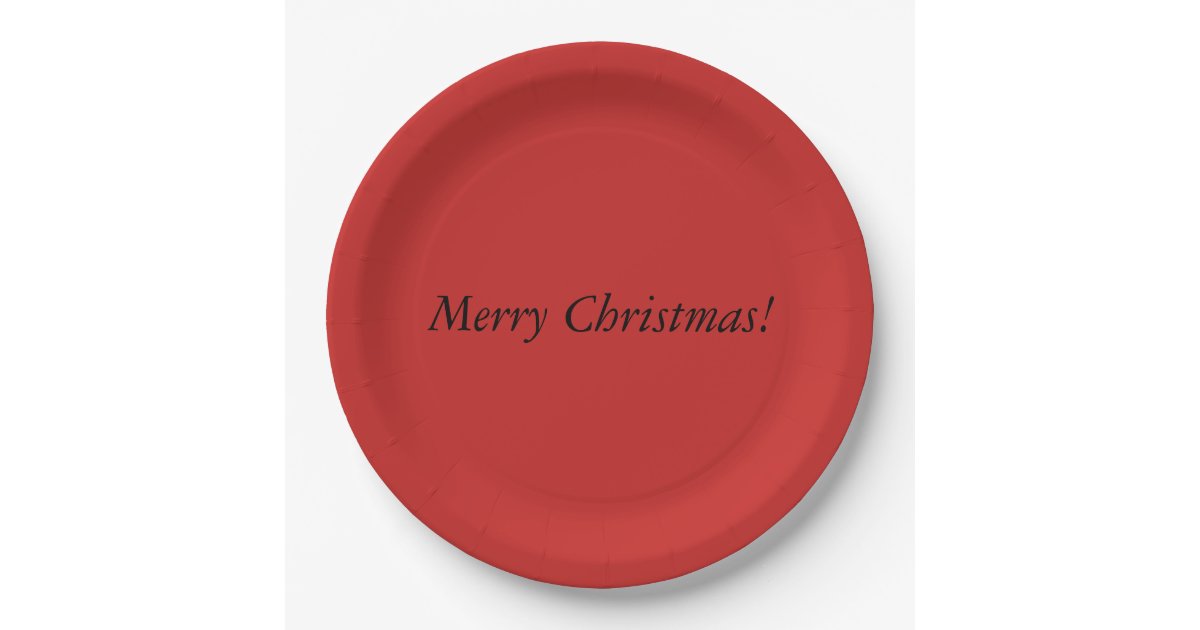 Red Merry Christmas Plates | Zazzle