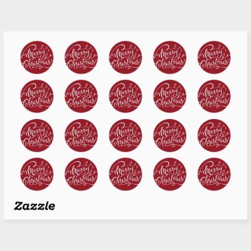 Red Merry Christmas Stickers | Zazzle
