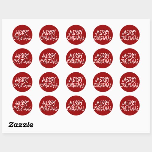 Red Merry Christmas Stickers | Zazzle