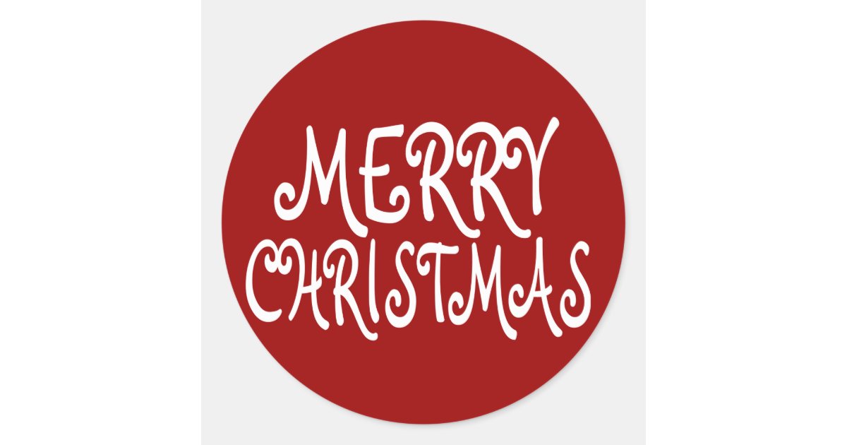 Red Merry Christmas Stickers | Zazzle